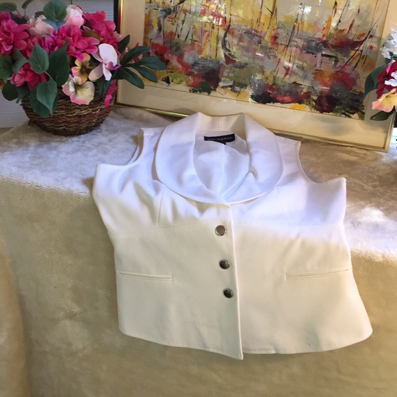 Sharagano | Jackets & Coats | Sharagano White Topvest | Poshmark
